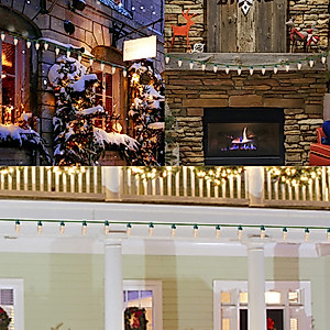 C9 Christmas Lights, 50 LEDs 24.5 FT Faceted String Lights Connectable Commercial Grade Indoor Outdoor, 120V UL Certified Xmas Strawberry Tree Light Strand for Garden Patio Parties, Warm White