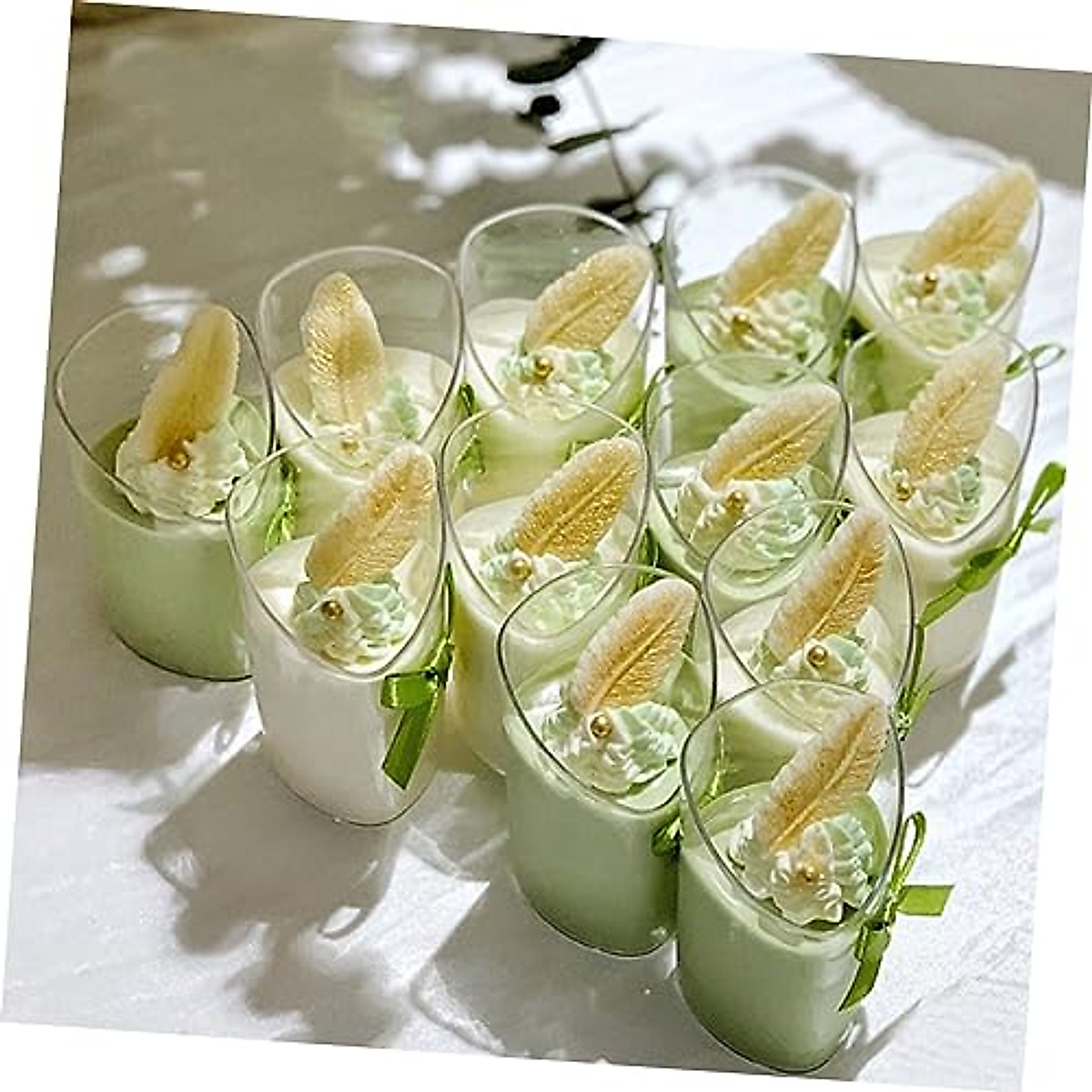 Luxshiny 15pcs small containers disposable glasses yogurt cup trifle bowl candy jar