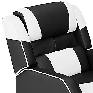 Amazon Basics Kids/Youth Gaming Recliner with Headrest and Back Pillow, 3+ Age Group, Black/White