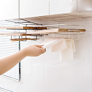 Yardwe Under Cabinet Organizer Shelf Hanging Storage Baskets Rack Chopping Board Holder Shelves for Kitchen Pantry Cupboard Black