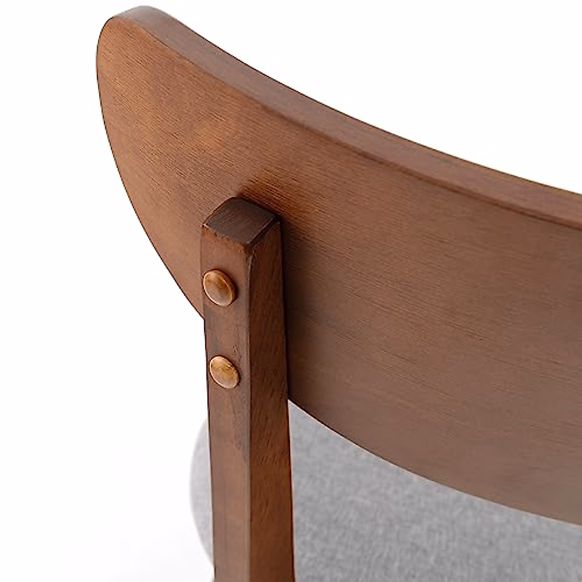 ERGOMASTER Dining Chairs, Set of 2 Walnut Wood Chairs with Curved Back for Home, Kitchen, Dining Room, Restaurant