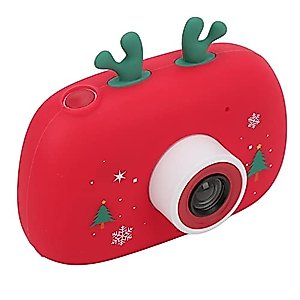 Shanrya Cute Kids Camera, Push Type Design Kid Camera 3 Timing Modes Christmas Style for Indoor for Outdoor
