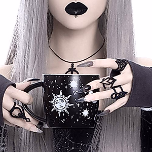 Rogue + Wolf Coffee Mug (Celestial) Halloween Decor Spooky Gifts Ghost Cool Mugs for Women & Men Witch Goth Accessories Hocus Pocus Gothic Witchy Witchcraft Supplies Tea Creepy Cup - 14.2oz / 420ml