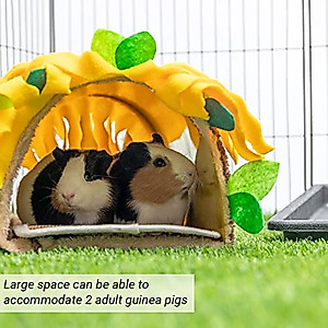 Guinea Pig Tunnel House - Small Animal Hideout Tube Cage House for Hamster Rat Mice Parrot Chinchilla Hedgehog Flying Squirrel - Playing Sleeping Resting Fleece Warm Bed Plush Nest Habitats