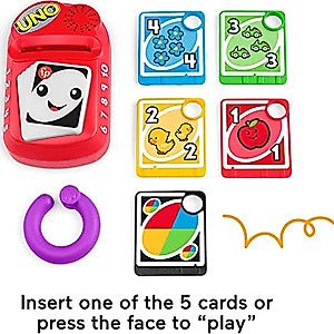 Fisher-Price Laugh & Learn Baby & Toddler Toy Counting and Colors Uno with Educational Music & Lights for Ages 6+ Months