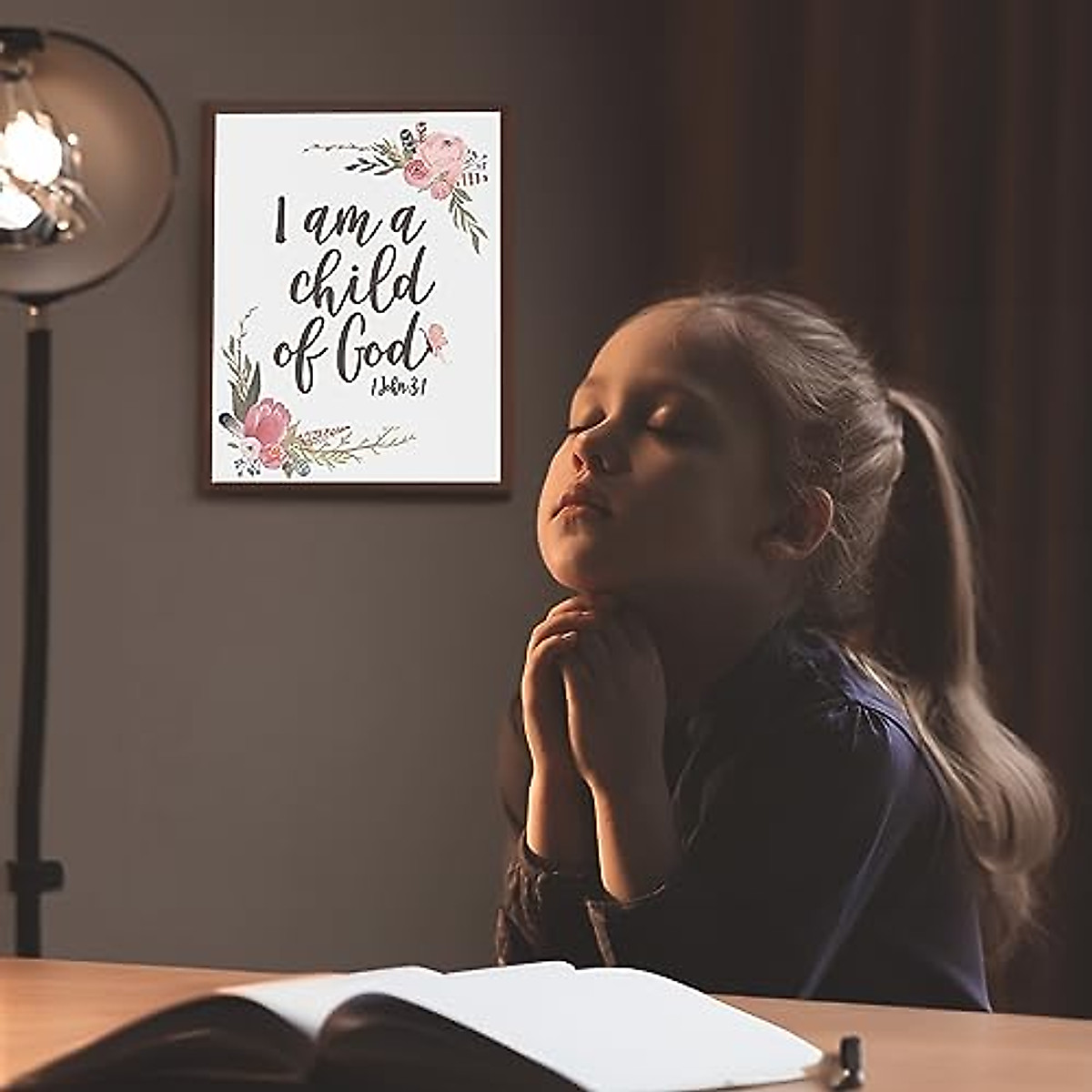 I'm A Child of God - Christian Wall Decor Print, This Bible Scripture Inspirational Wall Art Is A Elegant Flowers Faith Gift For Living Room Decor, Home Decor, Office Decor, Church, Unframed - 8x10