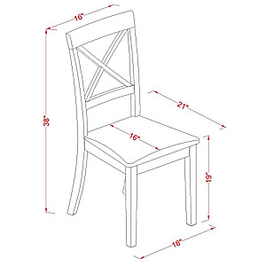East West Furniture LYBO7-CAP-C Lynfield 7 Piece Set Consist of a Rectangle Dining Table with Butterfly Leaf and 6 Linen Fabric Kitchen Room Chairs, 36x66 Inch, Cappuccino
