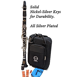 Clarinet Herche Superior Bb Clarinet X3 - Professional Grade Musical Instruments for All Levels - Service Plan - Educator Approved and Recommended