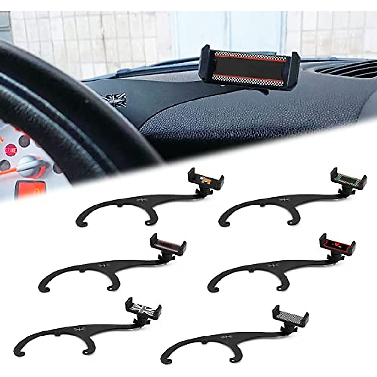 HEINMO 360° Rotatable Phone Holder GPS Cup Mount with Car Cradle for Cooper Clubman Countryman Paceman Hatchback F55 F56 F60 R55 R56 R60 Smartphone Support Basket (R55 R56 R57 R58 R59 Gray)