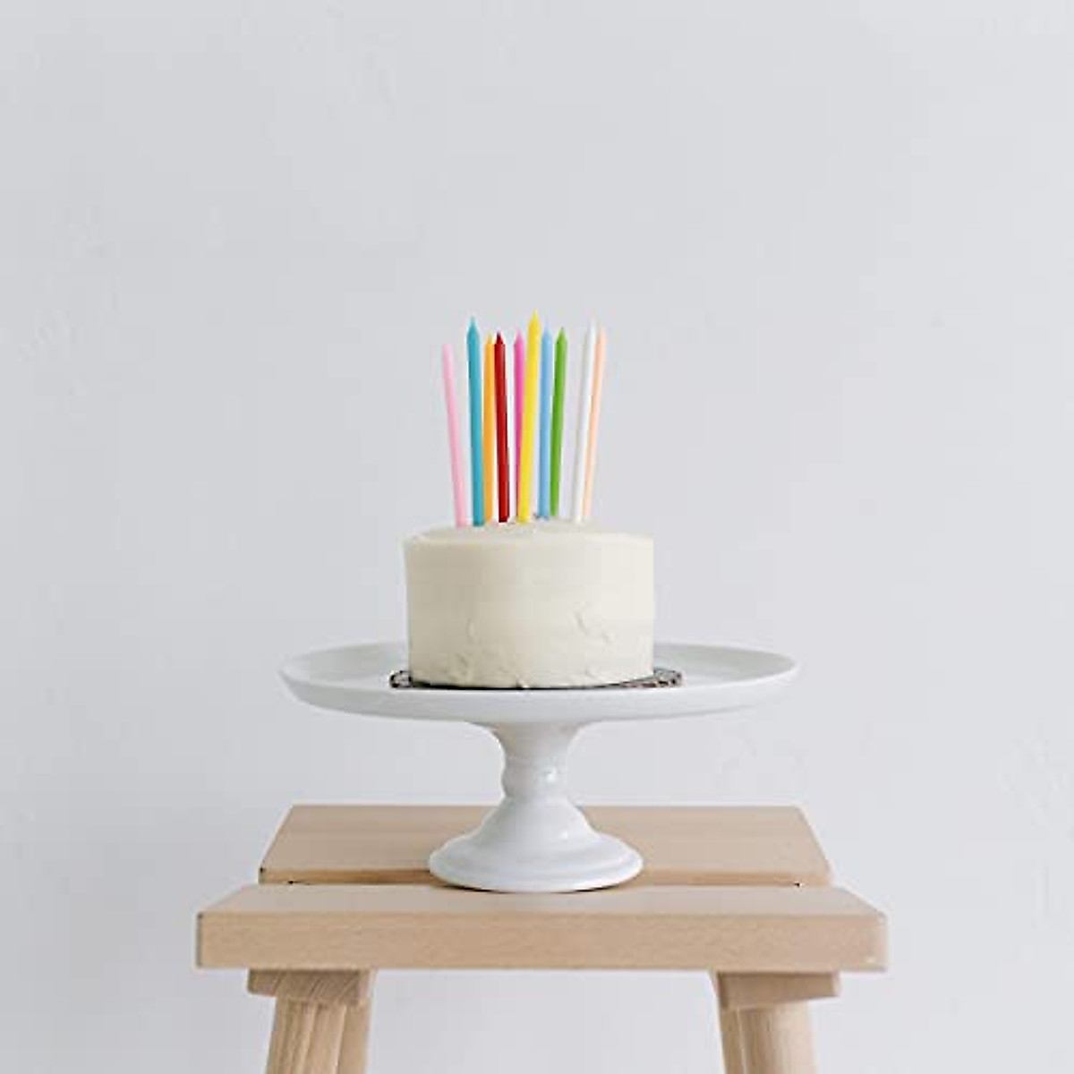 20 Count Tall Skinny Rainbow Birthday Cake Candles for Birthday Wedding Party Cakes Decorations