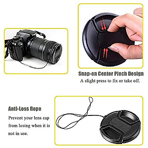 Center Pinched R5 R6 Lens Cap for Canon RF 24-105 mm f/4L and RF 24-105mm f/4-7.1 Lens for Canon EOS R5 R6 EOS R RP Digital Camera, Fire Rock Snap-On 67mm+77mm Camera Lens Cap-1+1Packs