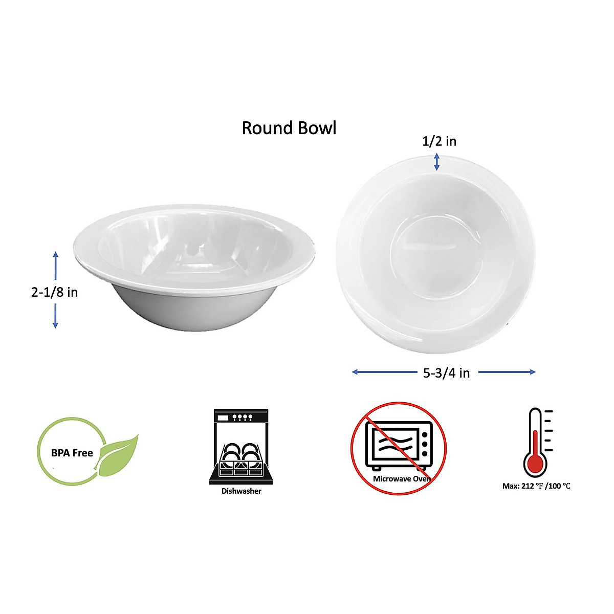 Z-Moments Western Melamine Fruit Bowl Monkey Bowl 13-Ounce, 5-3/4" dia. White or Tan #306 (24, White)