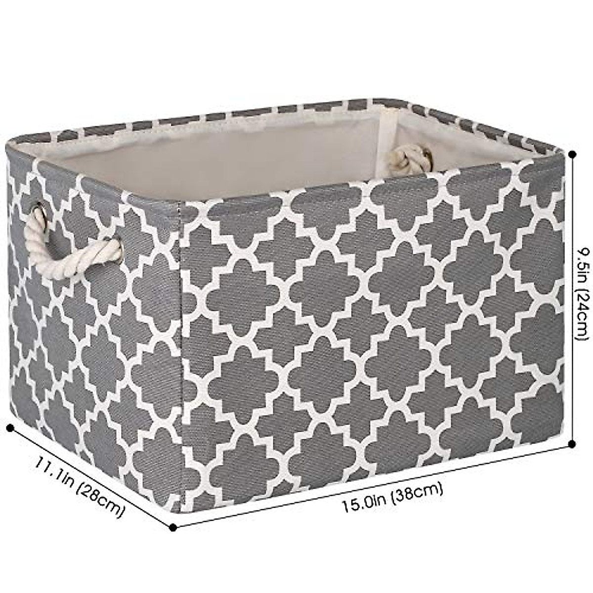 WISELIFE Storage Basket [3-Pack] Large Collapsible Storage Bins Boxes Cubes for Clothes Toys Books, Perfect Storage Organizer w/Handles (Grey,15" x 11" x 9.5")