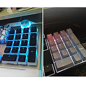 Gaming Mouse and Keyboard 17 Keys RGB Top Printed PBT Backlit Keycap for Mechanical Keyboard (Color : Purple Powder)
