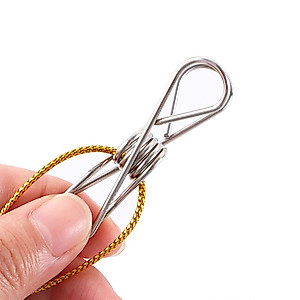 generic Metal Clothes Pins, Stainless Steel Clothespin Windproof Clothes Pins Multipurpose Clothes Pegs for Laundry Outdoor Kitchen(20*Flat Clip), AM15SD07WW5US*20