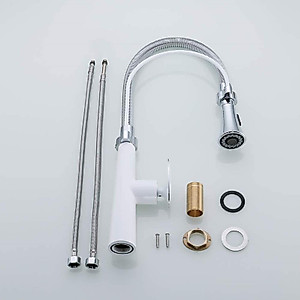 Bathtub Faucet Kitchen Mixer Tap, Kitchen Sink Tap with can Move Dual Function Sprayer, Solid Brass Monobloc Kitchen Faucet, Single Lever Sink Tap for Kitchen