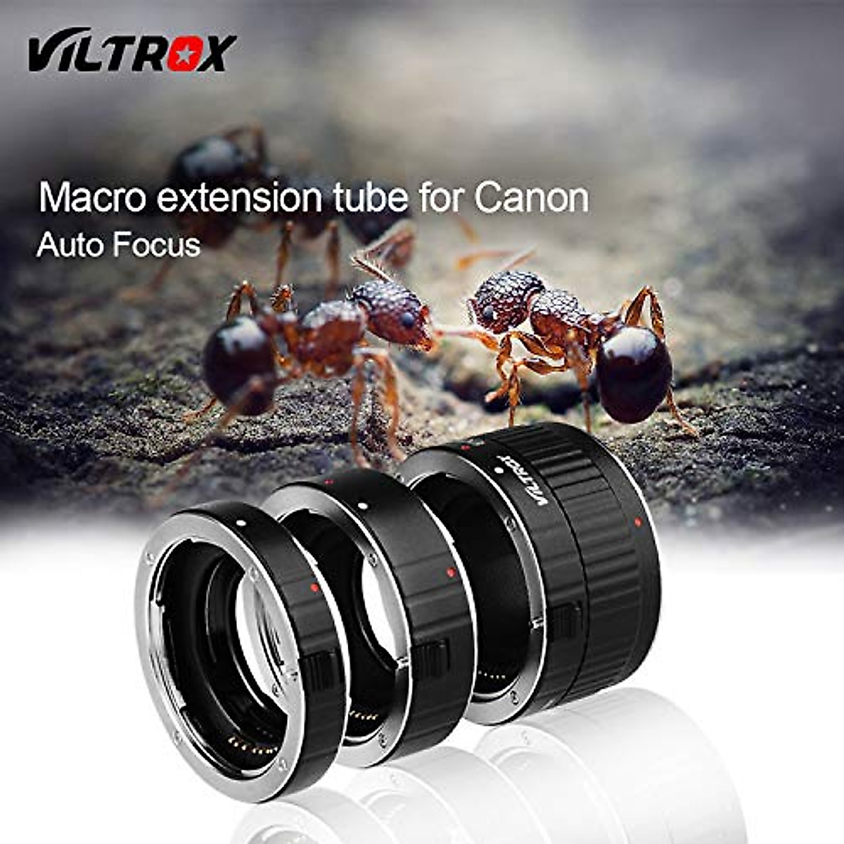 Viltrox Metal Mount Auto Focus Macro Extension Tube Ring Set 12mm 20mm 36mm for Canon EF & EF-S Lens DSLR Camera 760D 700D 90D 80D 70D 5D 6D 7D 1300D Rebel T6 T7 T5 T8i T7i T6i T6s T5i T4i SL3