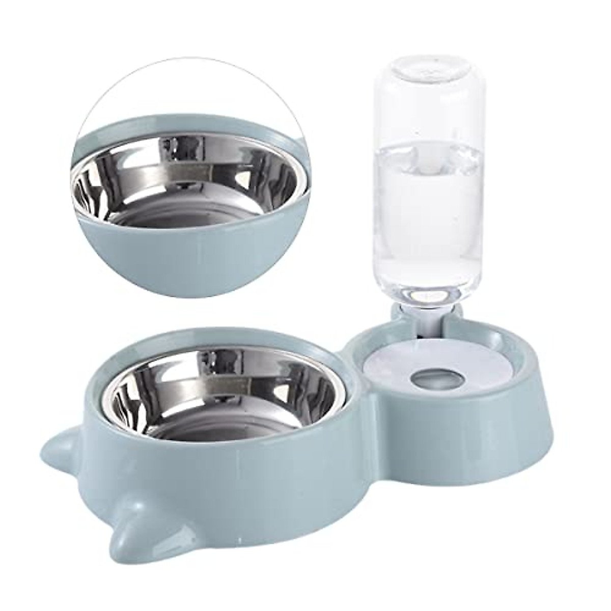 Balacoo Pet Supplies Dual Cat Water Food Bowl Feeder Drinking Blue Feeding Dog for