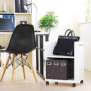 Shirai Sangyo OF2-6045P Office CO 2 Convenient Desk Side Wagon, Rack, With Casters, Under Desk Storage, Compatible with A4 File Boxes, Back Makeup, Wood, Width 17.7 inches (45 cm), Height 23.2 inches (59.2 cm), Depth 13.6 inches (34.3 cm)