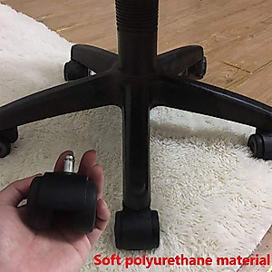 Office Chair Wheels Set of 5, (10MM Fit IKEA Chair Only) Heavy Duty Computer Desk Chair Wheels Replacement with 4 Ball Bearings,YAEMIKY 700Lbs Soft Rubber Casters for Wood Floors No More Chair Mat