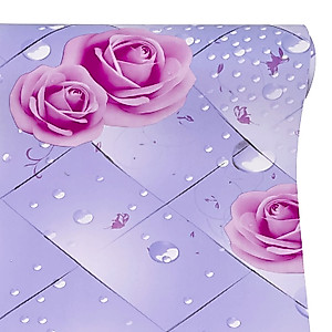 SimpleLife4U Rose Bead Flower Furniture Paper Peel & Stick Shelf Drawer Liner Cover Storage Boxes Wardrobe 17.8 Inch by 9.8 Feet