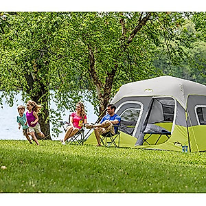 CORE 6 Person Instant Cabin Tent | Portable Large Pop Up Tent with Easy 60 Second Camp Setup for Family Camping | Included Hanging Organizer for Outdoor Camping Accessories