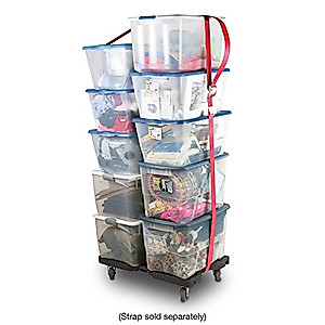 SNAP-LOC 1500 LB Black OPS Dolly (USA!) with Steel Frame, 4 inch Casters and Optional E-Strap Attachment