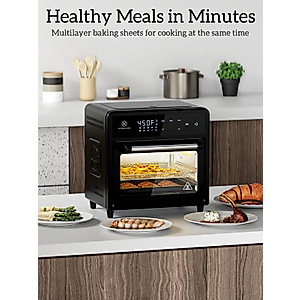 Kitchen Elite Air Fryer Toaster Oven Combo, 12.6 QT Stainless Steel Airfryer 10 in 1, Convection Oven Countertop 450°F, Non-Toxic for Bake, Roast, Reheat, Broiler, Dehydrate with Digital Touch Screen