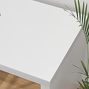 HSH White L Shaped Desk with Drawers Shelves, Corner Home Office Desk L Shape with Storage Cabinet, Large Wood Computer Desk for PC Executive Work Writing Study, Modern Living Room Bedroom Table,60 In