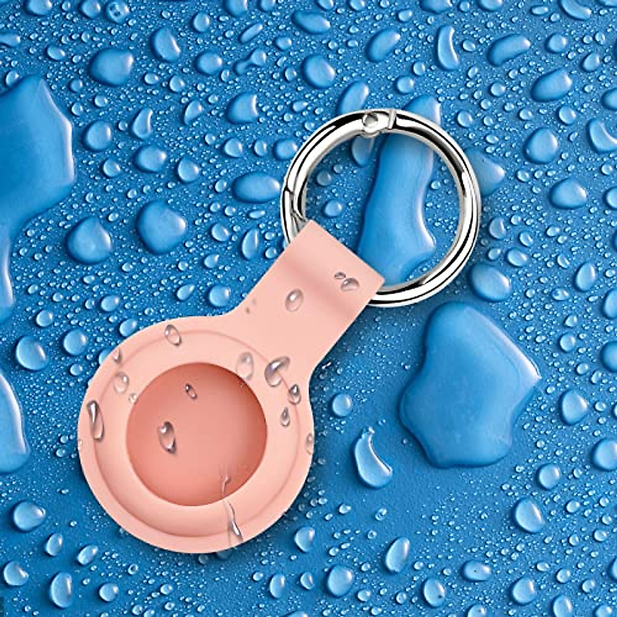 Airtag Holder & Airtag Keychain Compatible with Apple AirTag, Protective Silicone Airtag Case Key Ring for Cat Collar, Dog Collar, Luggage, Keys (4pack Black/Green/Pink/Purple)