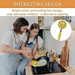 Egg Spatula Fun Kitchen Items Smiley Face Spoon Smiley Nylon Flex Turner Utensil Co-Molded With Silicone, Sturdy Steel Handle for Non Stick Cookware Cooking, Fish,Eggs, Pancakes, Fried Rice.