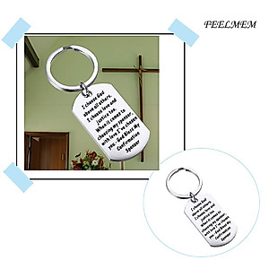 FEELMEM Confirmation Sponsor Gift Sponsor Keychain Sponsor Thank You Keychain Baptism Confirmation Sponsor Proposal Gift for Godparents Godmother Catholic Mentor Gift (silver)