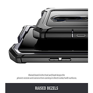 Poetic OnePlus 7 Pro Rugged Clear Case, Full-Body Hybrid Shockproof Bumper Cover, Built-in-Screen Protector, Guardian Series, Case for OnePlus 7 Pro (2019 Release), Black/Clear