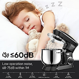 9.5 Qt Stand Mixer, 10-Speed Tilt-Head Food Mixer, Vezzio 660W Kitchen Electric Mixer with Stainless Steel Bowl, Dishwasher-Safe Attachments for Most Home Cooks (Red)