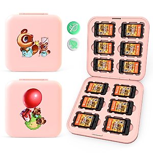 UFOPETIE Card Case for Nintendo Switch Game Card,Compatible with Nintendo Switch Case Animal Crossing Theme,Game Case for Animal Crossing Cards,for Switch Accessories-Thumb Grip 2PCS-Caught Butterfly