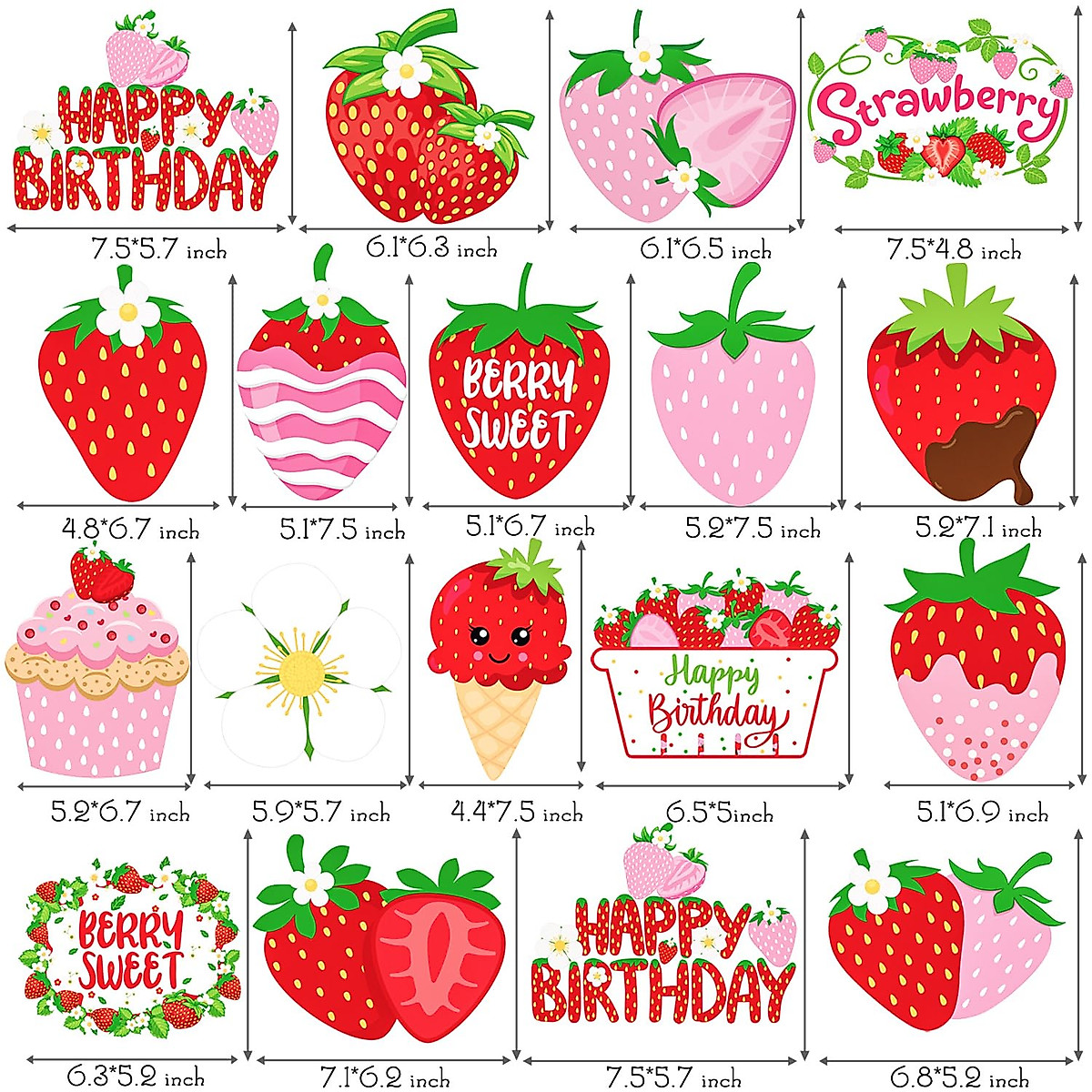 Strawberry Hanging Swirls 20Pcs Strawberry Birthday Party Decorations Berry Sweet One Hanging Decor Berry Sweet Swirls Ceiling Streamer for Strawberry Themed Baby Shower Supplies