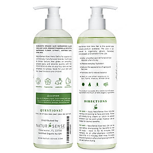 NTRSNS NaturSense Organic Aloe Vera Gel from 100% Pure Aloe. Great for Hair, Scalp, Face, Dry Skin, Acne, Winter Skin, Sunburn, Sensitive Skin. Unscented, USDA Certified, 12 oz.