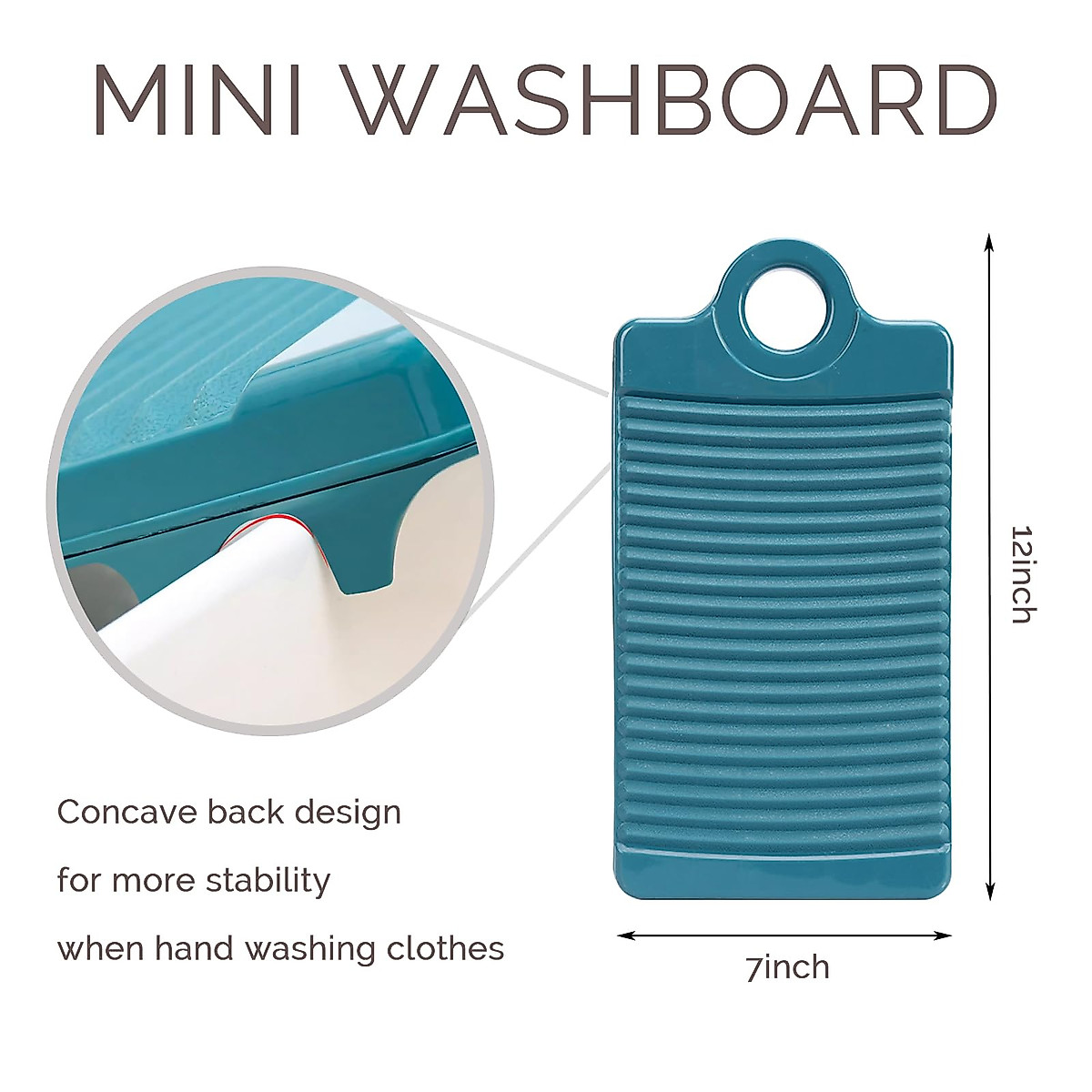 Mini Washboard for Hand Washing Clothes Portable Plastics Wash Board Household Scrub Board Washing Board for Laundry Home Dormitory Travel Small Delicate Articles Cleaning (Blue)