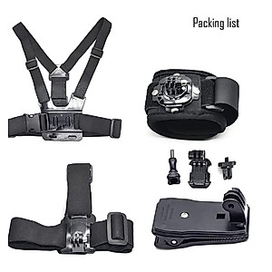 vgsion Camera Accessory Kit Chest Mount Wrist Strap Backpack Clip Mount for Insta360 One X3/ One X2/ Insta360 One RS/ Go2 Compatible with GoPro Hero 11/ Hero 9/ Hero 8/ Hero 7