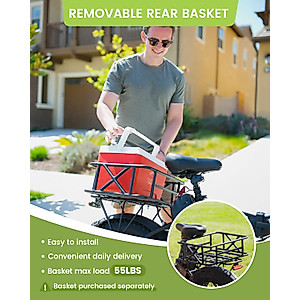 Mukkpet Electric Bike for Adults, Ebike, Foldable 20" x 4.0" Fat Tire Step-Thru Electric Bicycle for Men Women with Peak 750W Motor, 48V 13AH Removable Battery and Dual Shock Absorber