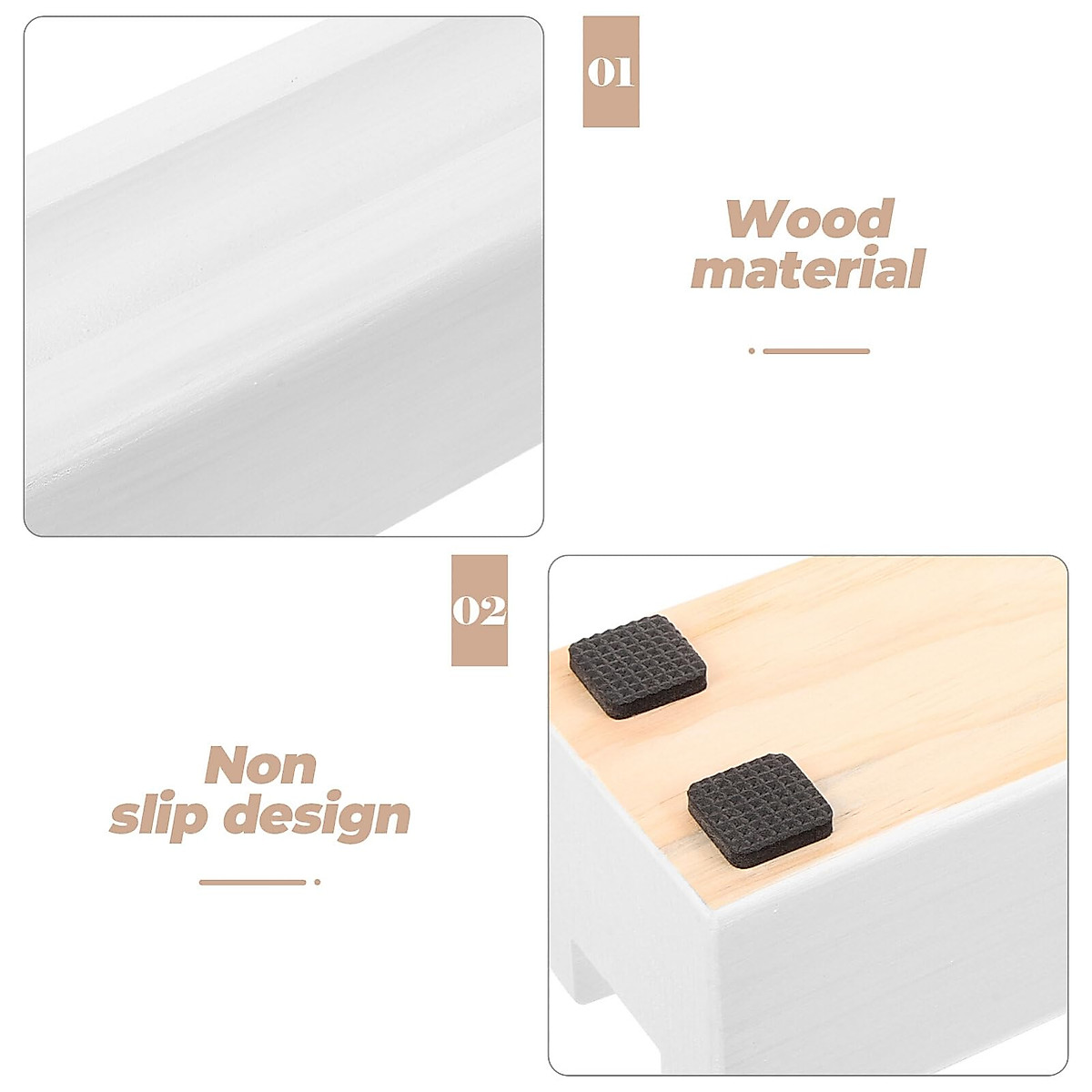 Cabilock Full Length Mirror Stand, Floor Mirror Wooden Support Full Body Mirror Holder 25CM Floor Mirror Base Bracket Wood Display Artwork Rack