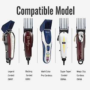 Professional Hair Clipper Combs Guides, Hair Clipper Guards 1.25” 1.5” 1.75” 2” 2.25” 2.5” 2.75” 3”, Mega NO.24 NO.22 NO.20 NO.18 NO.16 NO.14 NO.12 NO.10 fits for Most Wahl Clippers (Blue)