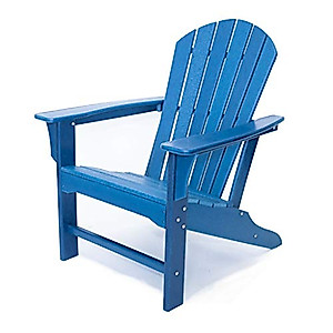 LuXeo LUX-1518-NAVY(2 Pack) Hampton Adirondack Chair, 2-Pack, Water-Resistant, Plastic, Navy