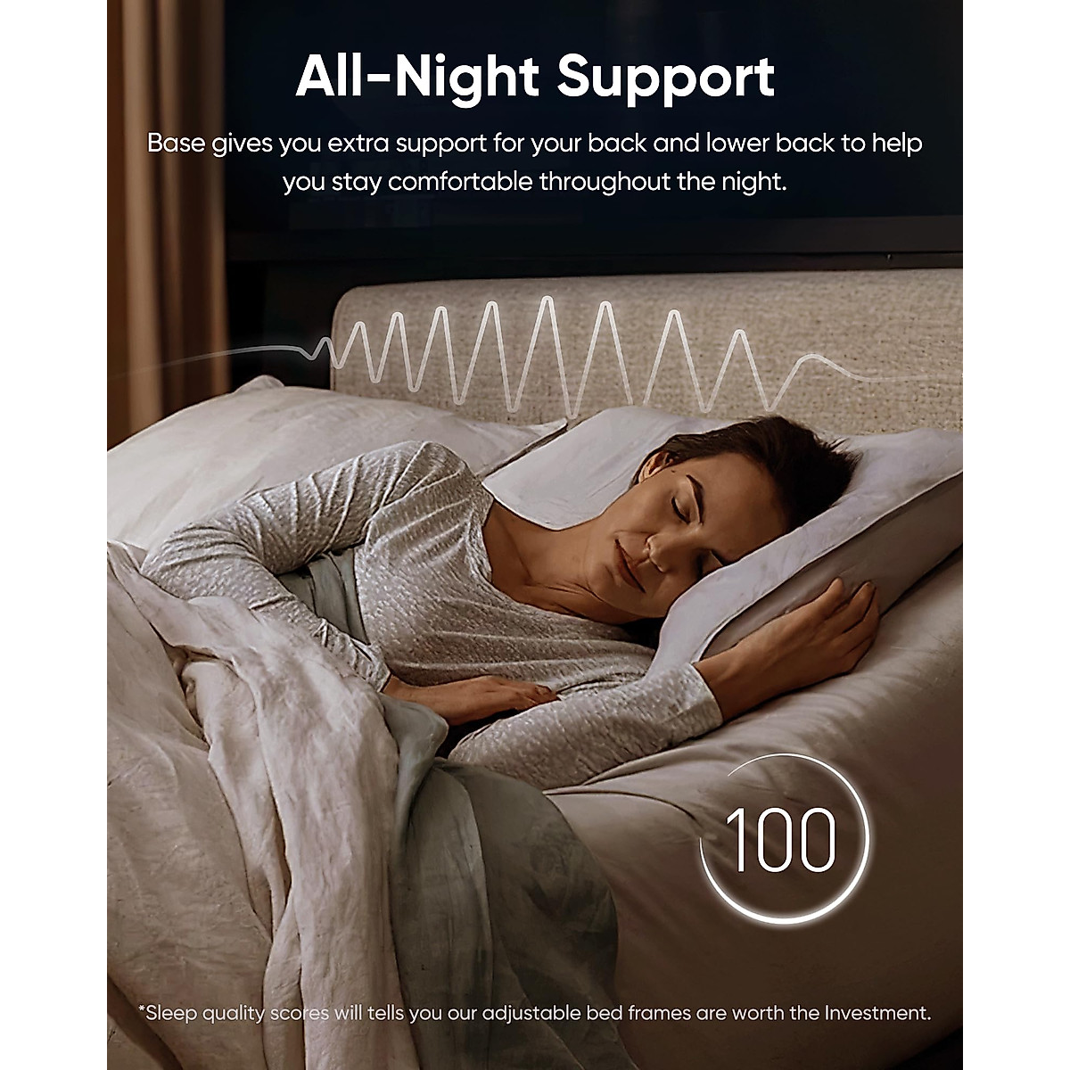 Furgle Adjustable Bed Frame, Adjustable Bed Base Split King for Stress Management, Zero Gravity Base, Head and Foot Incline with 3-Speed Massage, Anti-Snore, Memory Pre-Sets（2TXL）