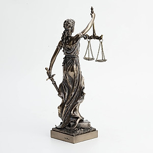 JFSM INC. Blind Lady Justice Statue Sculpture - Greek Roman Goddess of Justice