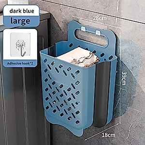 WMGoods Laundry Basket, Portable Laundry Basket Plastic, Collapsible Laundry Baskets, Large Basket, Storage Basket, Home Wall Mounted Laundry Basket, Laundry Organizer, Suitable for Bedroom, Bathroom