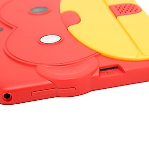 CUIFATI 7in Kids Tablet with IPS Screen Display, 2GB 32GB 8 Cores CPU 10 Tablet, 5000 MAh Battery, Drop Proof Case, WiFi, Split Screen (Red)