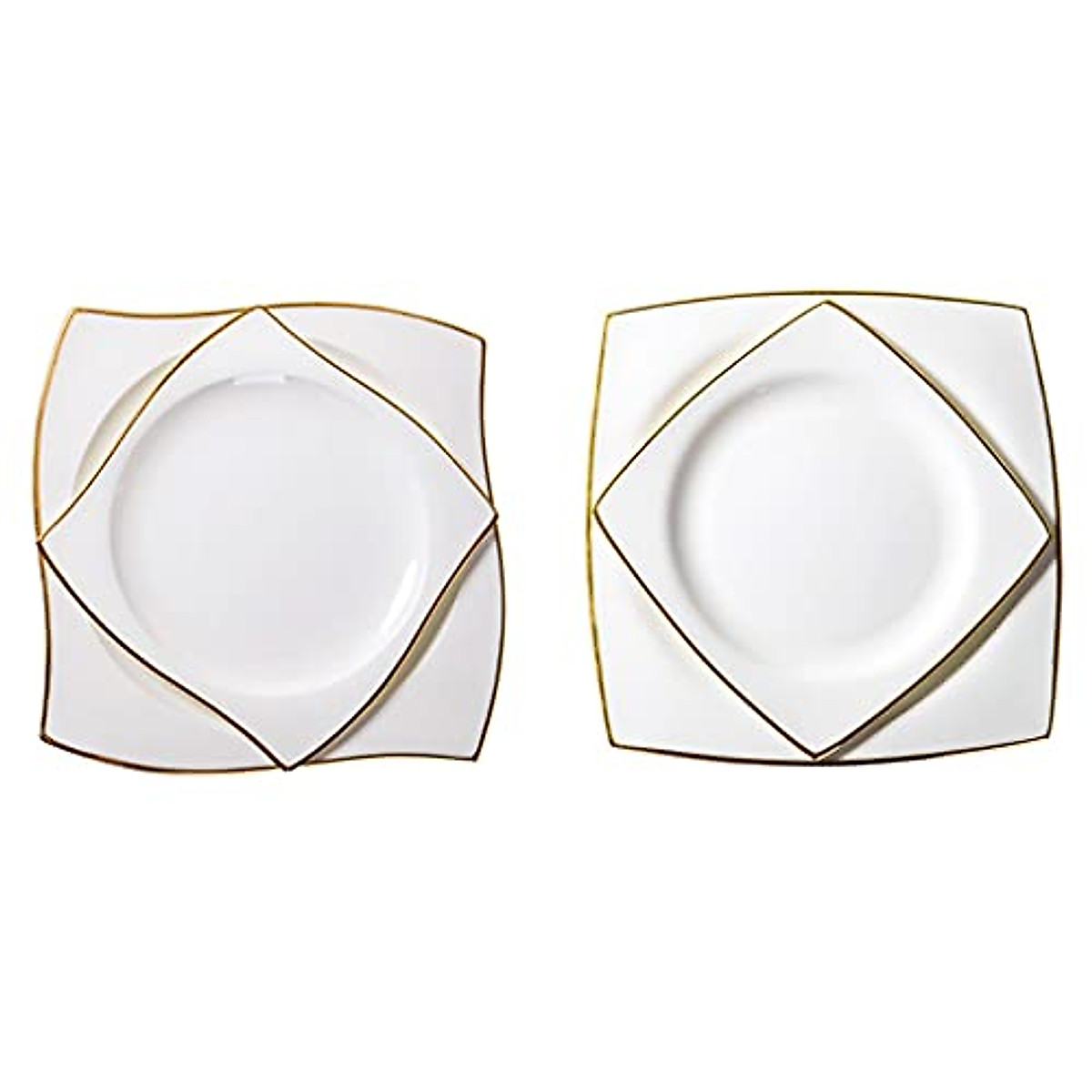 GRFIT Dishes Plates Ceramic Dinner Plates Set of 2 Serving Dishes for Pasta Noodle Steak and Appetizer Plates. Oven and Dishwasher Safe (8inch 10inch) Home dining plate (Size : A)