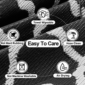 OutdoorLines Outdoor Plastic Area Rugs for Patio 5x8 ft - Reversible Outside Carpet, Stain & UV Resistant RV Mats, Straw Rug for Camping, Deck Garden, Porch and Balcony, Moroccan Black & Light Grey