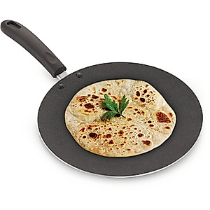 Non-Stick Chapati Tawa/Roti Tawa/Paratha Tawa, Aluminium 2.6 MM with Free Wooden Spatula & Scrubber (275MM) ,Valentine Day Gifts